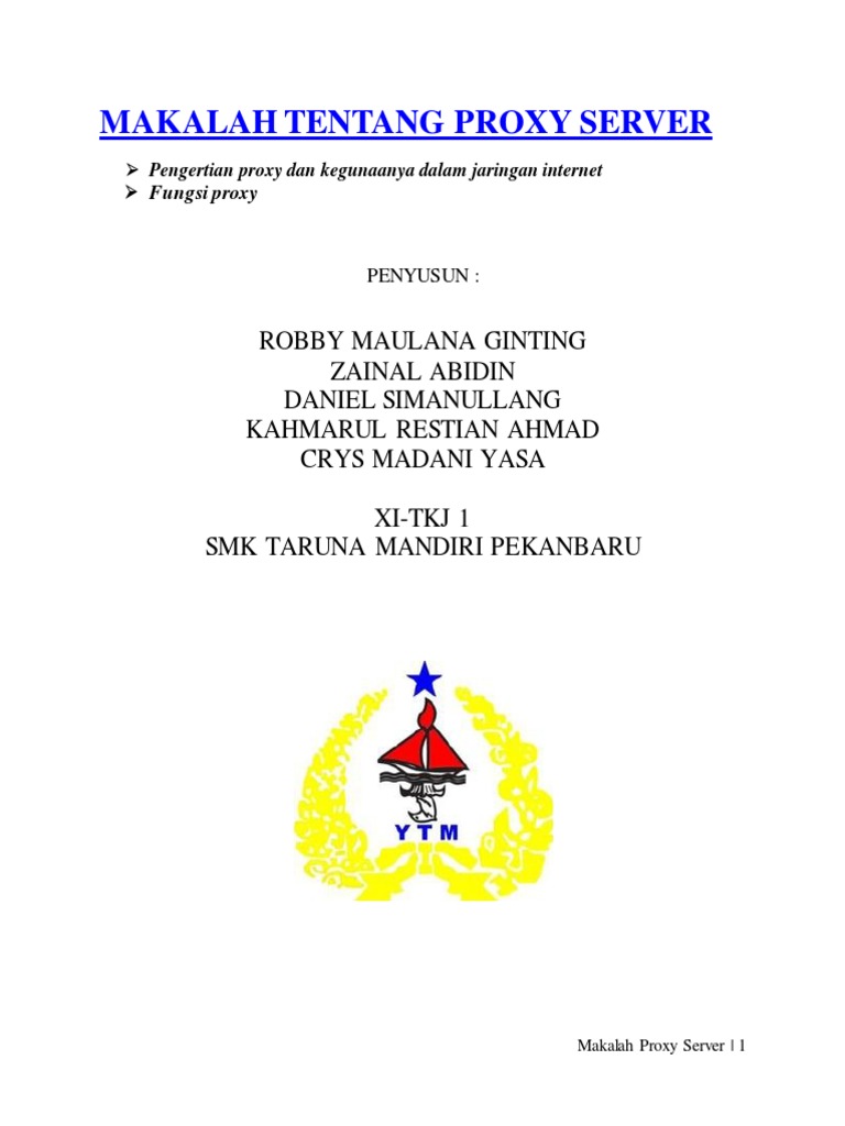 Makalah Tentang Proxy Server | PDF | Bisnis | Komputer