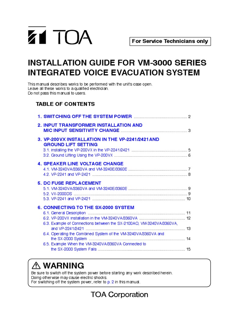 TOA Vm3000 Service e | PDF | Electrical Connector | Amplifier