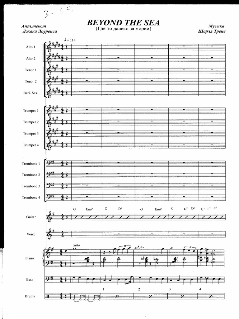 Beyond the Sea-score Beyond the Sea-score