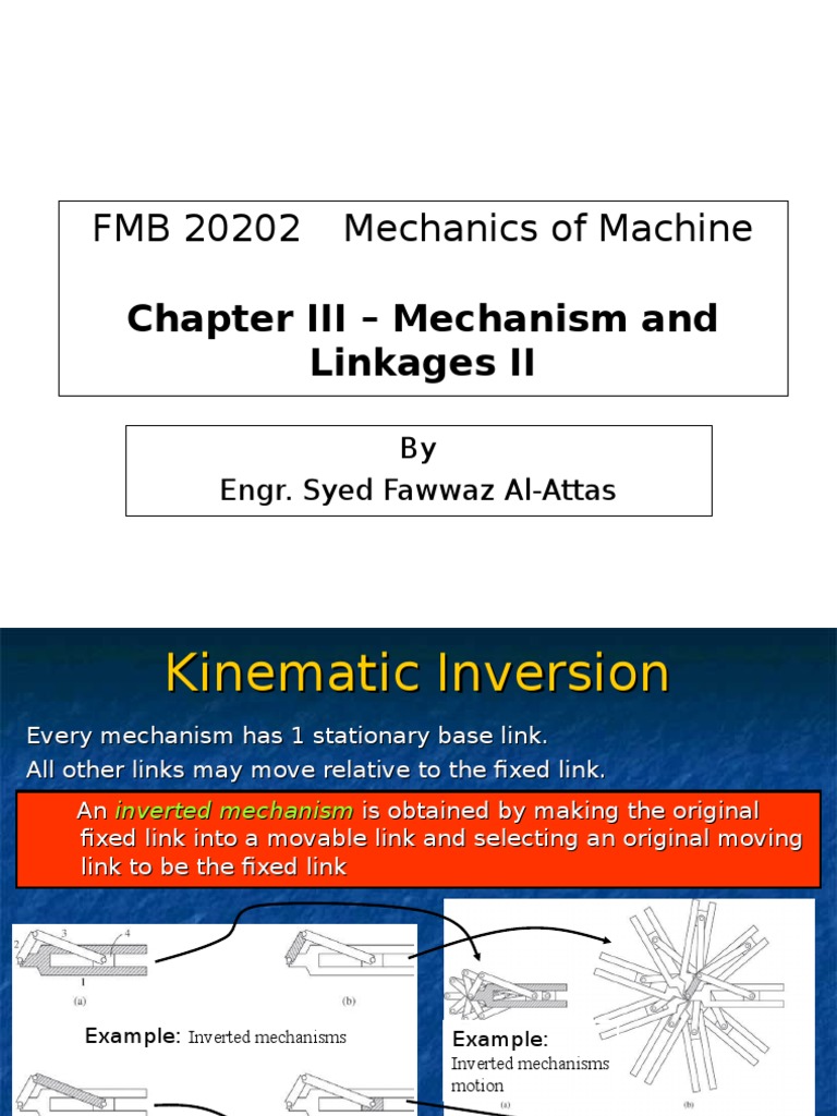Chapter 03 - Mechanism and Linkages - Part B | PDF | Kinematics ...