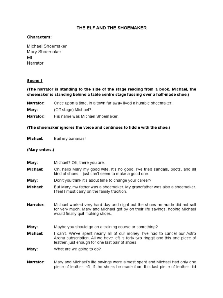 Michael Shoemaker Mary Shoemaker Elf Narrator | PDF | Shoe | Clothing