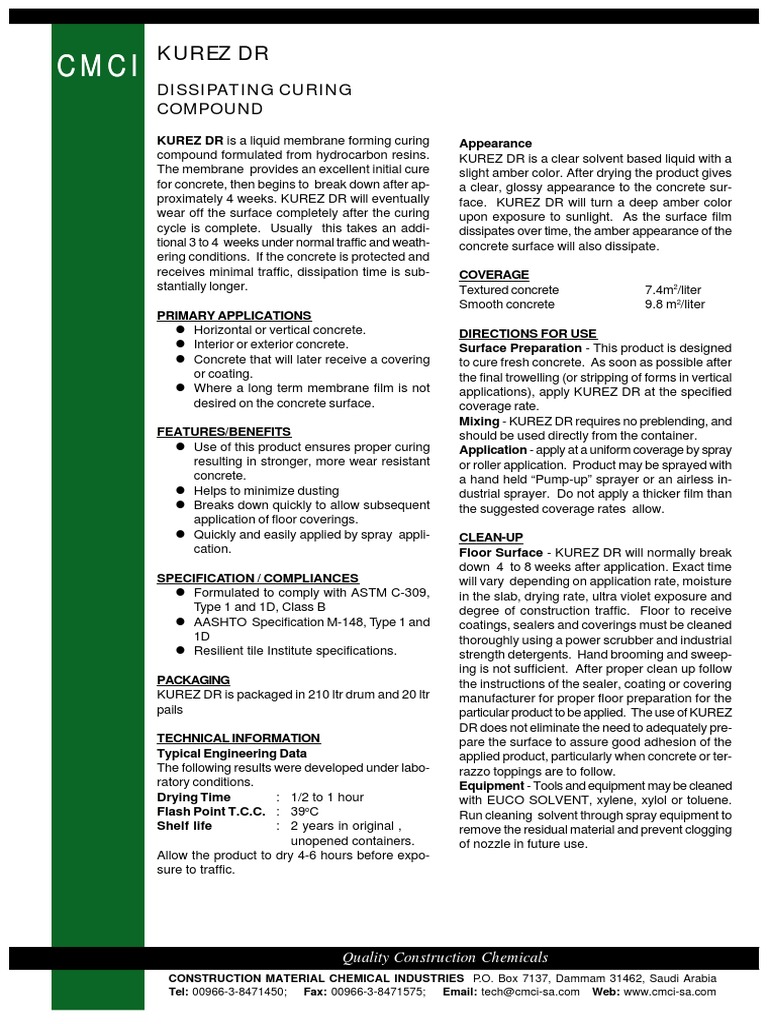 Cmci Cmci: Kurez DR | PDF | Concrete | Building Engineering