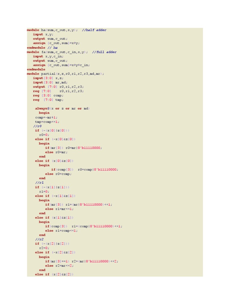 8bit Array Multiplier Verilog Code | PDF | Conceptual Model | Software ... 8bit Array Multiplier Verilog Code | PDF | Conceptual Model | Software ...
