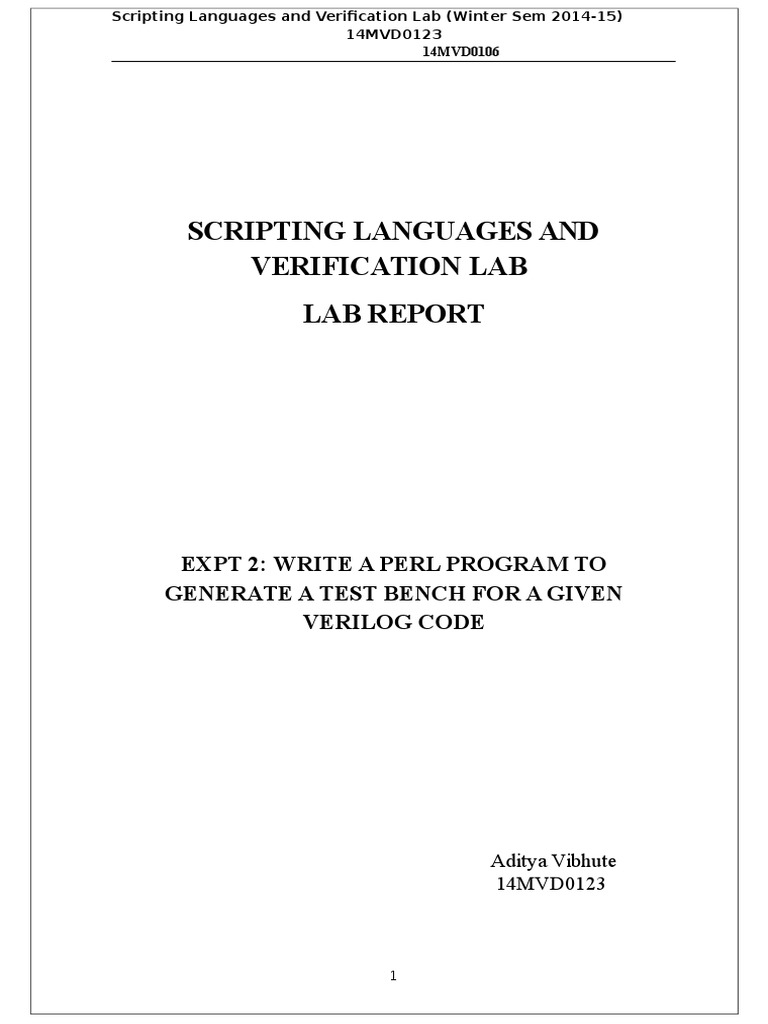 Test Bench Generation Using Perl Script | PDF | Control Flow | Perl