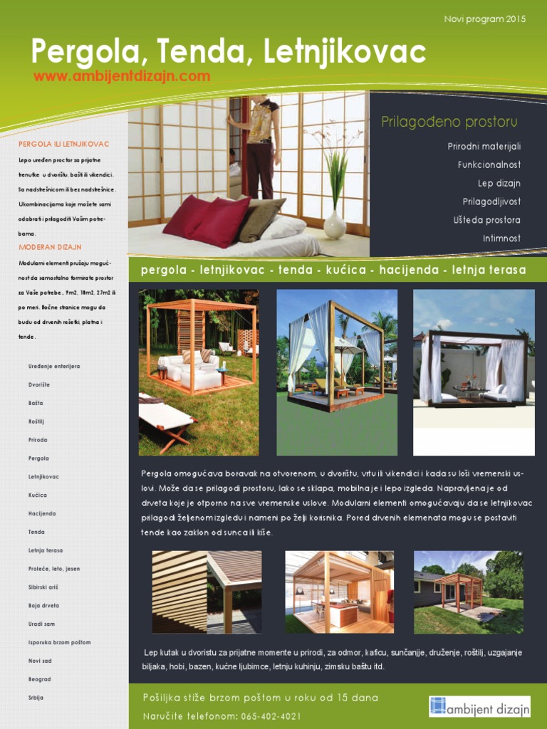 Pergola Letnjikovac Tenda Tende Hacijenda Kucica Letnja Terasa Basta Dvoriste Odmor Rostilj ...