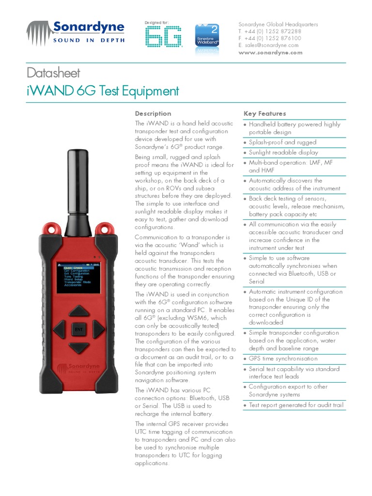 Sonardyne 8315 Iwand | PDF | Usb | Bluetooth