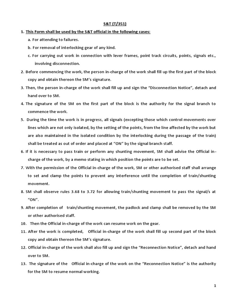 S&T Disconnection | PDF | Rail Infrastructure | Railway Safety