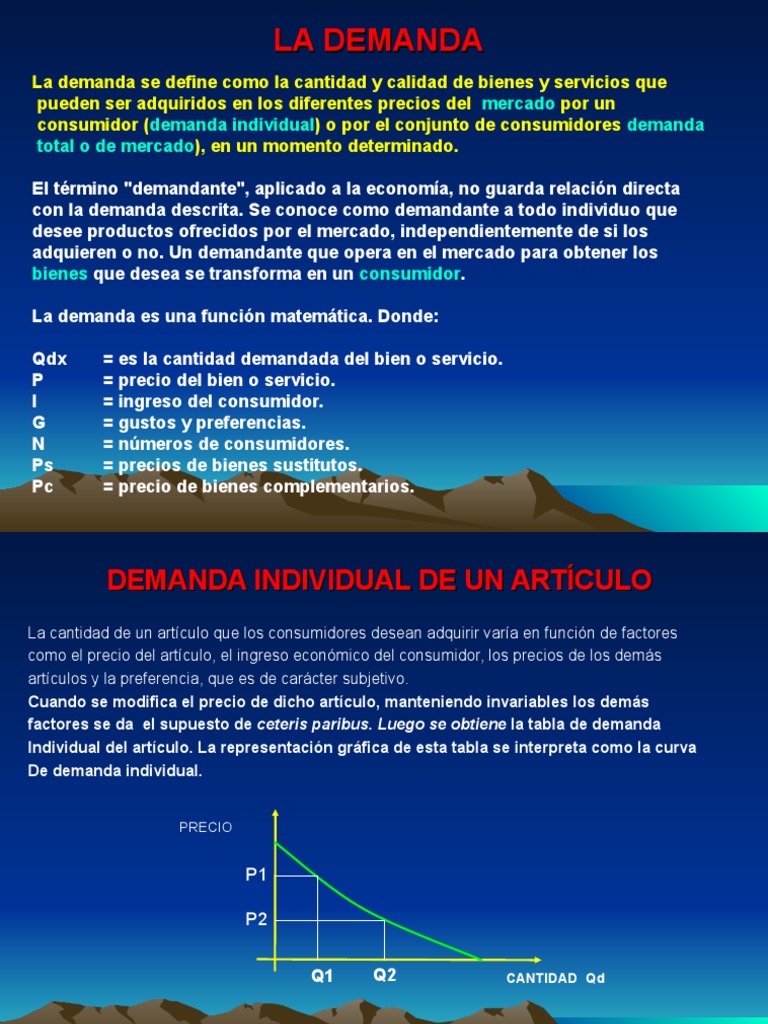 Conceptos Clave de la Demanda Económica | PDF | Oferta y demanda ...