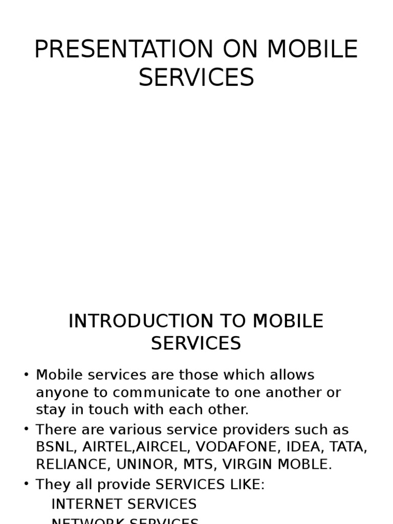 Mobile Services Overview and Analysis | PDF | Survey Methodology ...