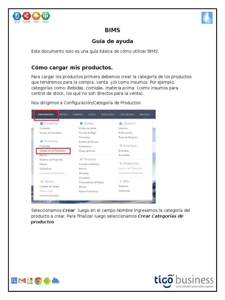 Guía de Uso del Sistema BIMS | PDF | Cliente | Información
