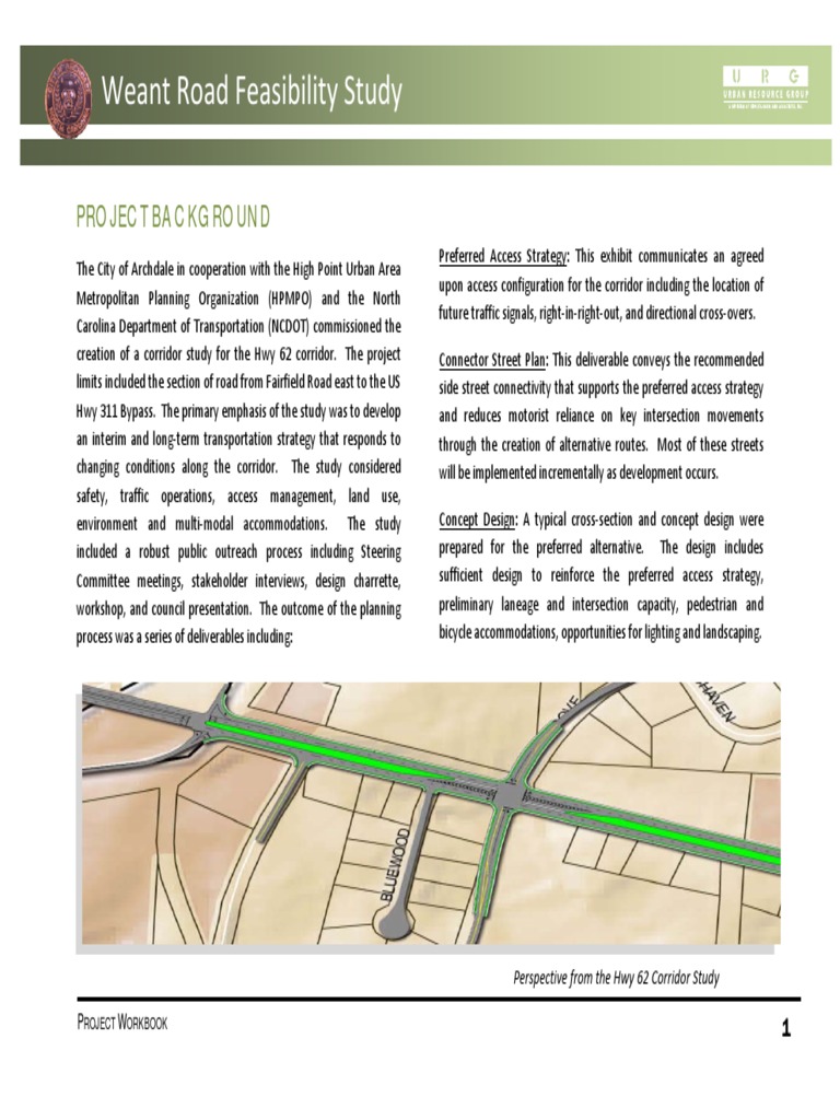 Weant Road Feasibility Study Overview | PDF | Traffic | Air Pollution