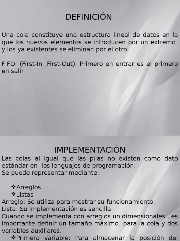 Colas en Programacion | PDF | Cola (tipo de datos abstractos ...