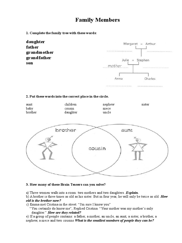 Family Brain Teasers | PDF