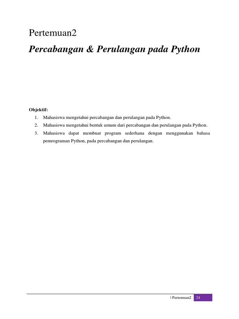 Percabangan & Perulangan Python | PDF | Komputer
