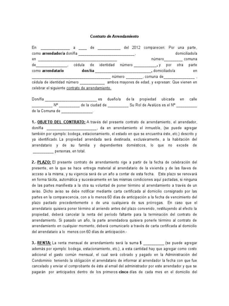 Contrato de Arrendamiento | Renting | Payments