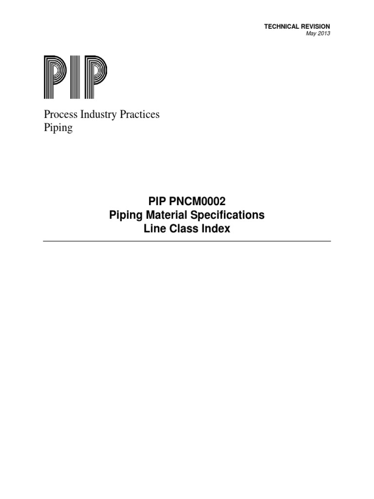 PIP Line Class Index | PDF | Specification (Technical Standard) | Alloy