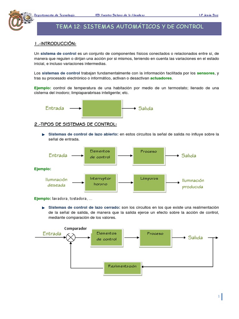 Sistemas Automáticos y de Control | PDF | Sistema de control ...