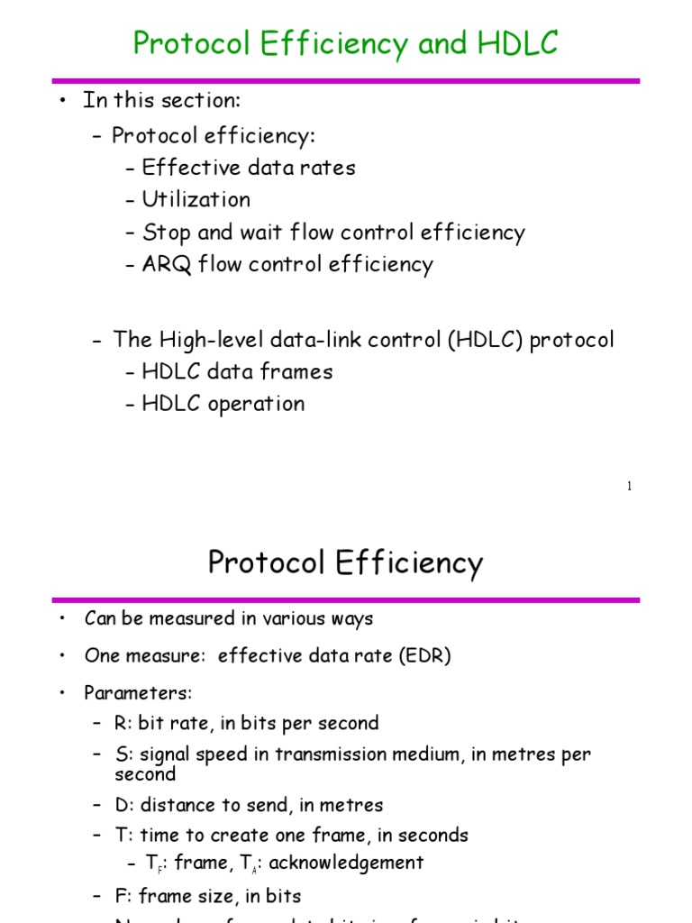 Protocol Efficiency And Hdlc Pdf Network Architecture Internet