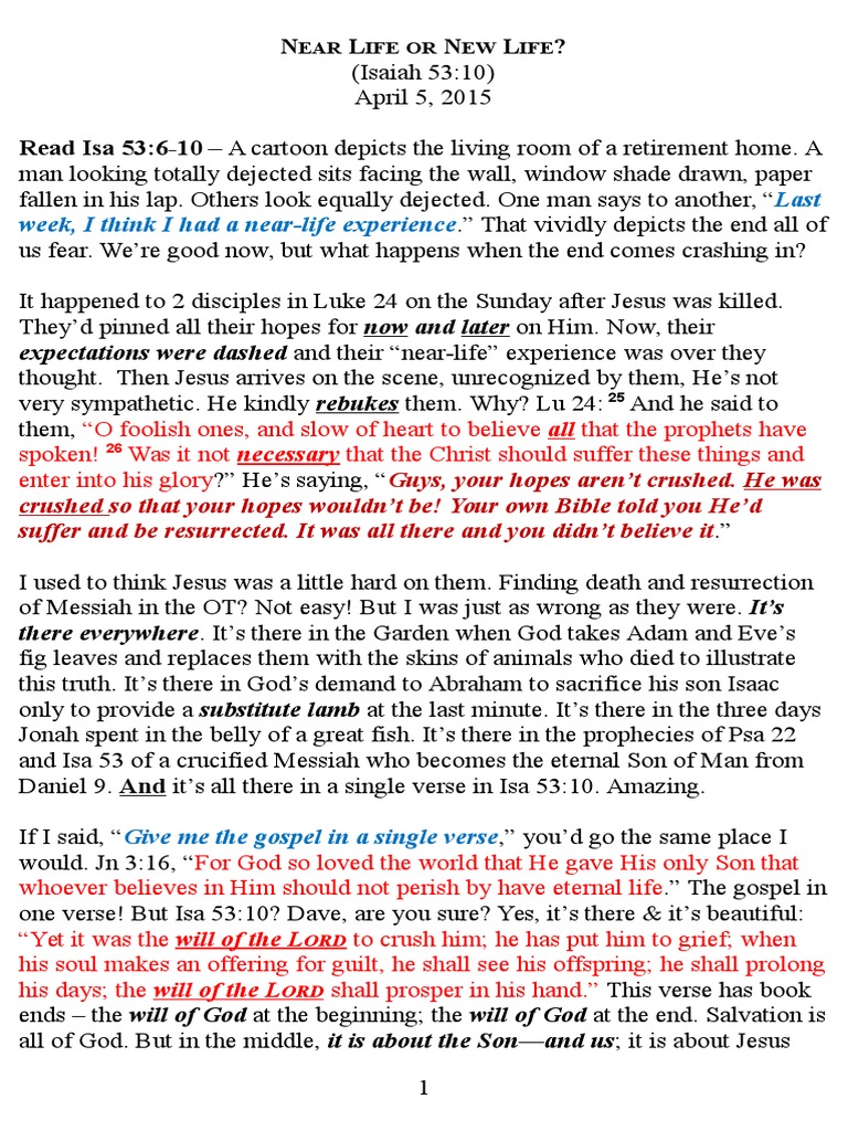 Isaiah 53_10_Near Life or New Life | Resurrection Of Jesus | Eternal ...