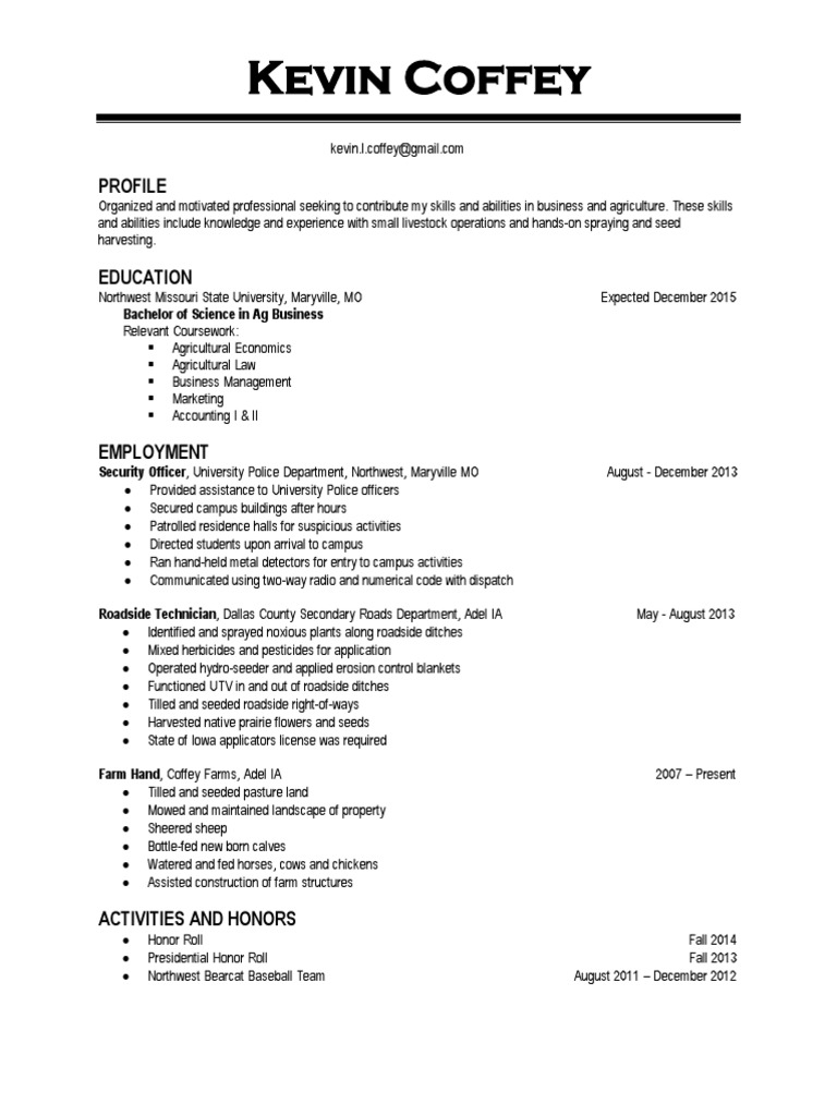 Kevin Coffey Resume | PDF