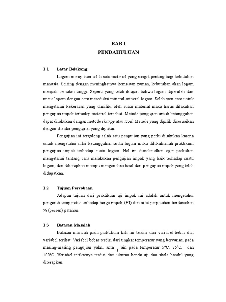 Laporan Uji Impak | PDF