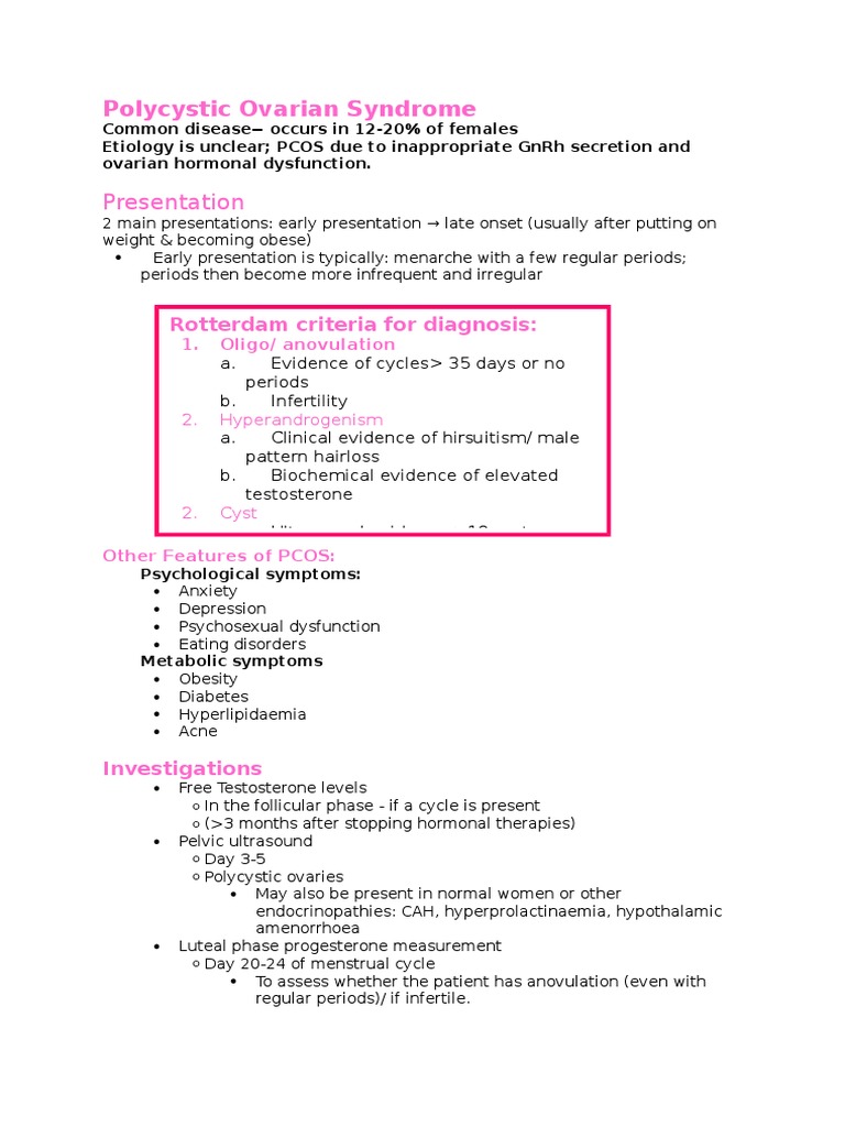 PCOS | PDF | Polycystic Ovary Syndrome | Menstrual Cycle