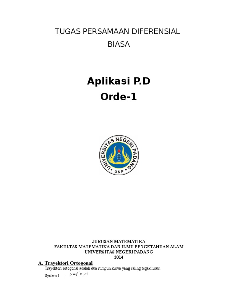 Aplikasi PD Orde 1 | PDF