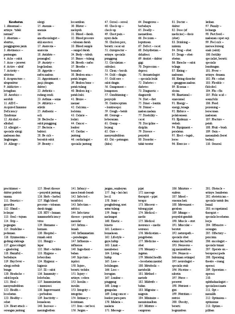 Vocabulary Inggris | PDF