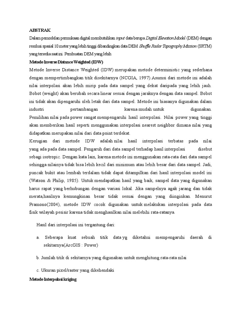 Metode Inverse Distance Weighted | PDF | Metode & Bahan Ajar