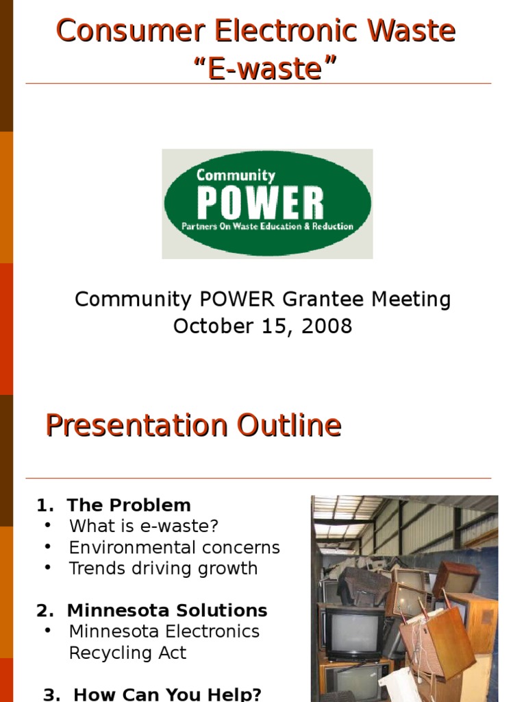 Consumer Electronic Waste " E-Waste | PDF | Electronic Waste | Television