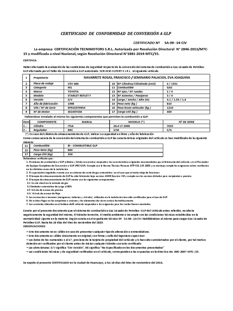 GLP Conversion | PDF | Motor diesel | Gas de petróleo licuado
