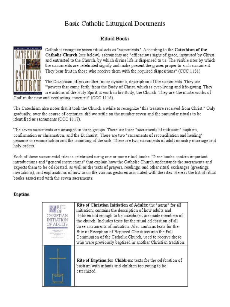 Essential Catholic Liturgical Documents | PDF | Mass (Liturgy) | Penance