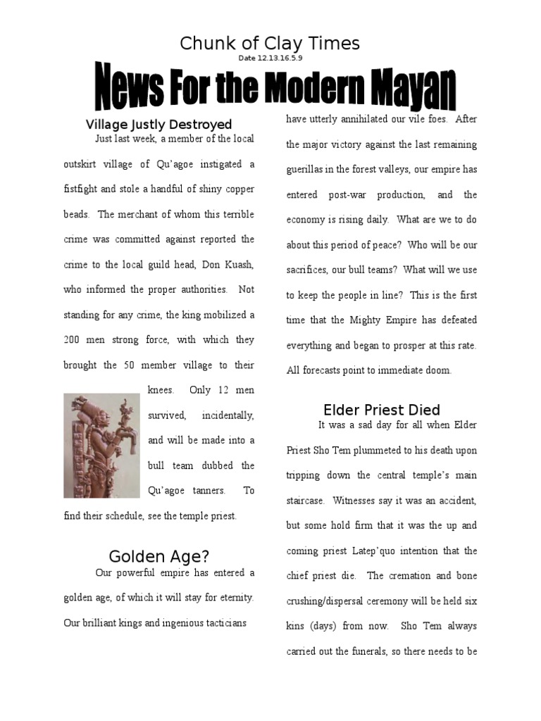 Mayan Empire News: War, Sacrifice, Zero | PDF | Maya Civilization