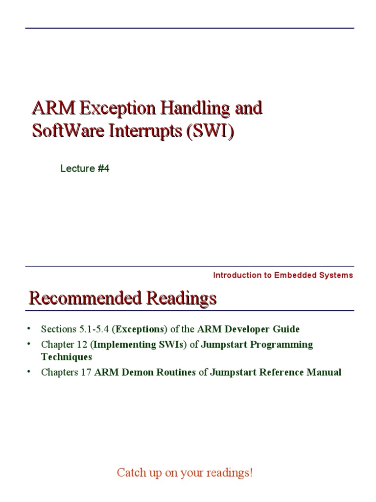 Arm Exception Handling And Software Interrupts Swi Arm Architecture