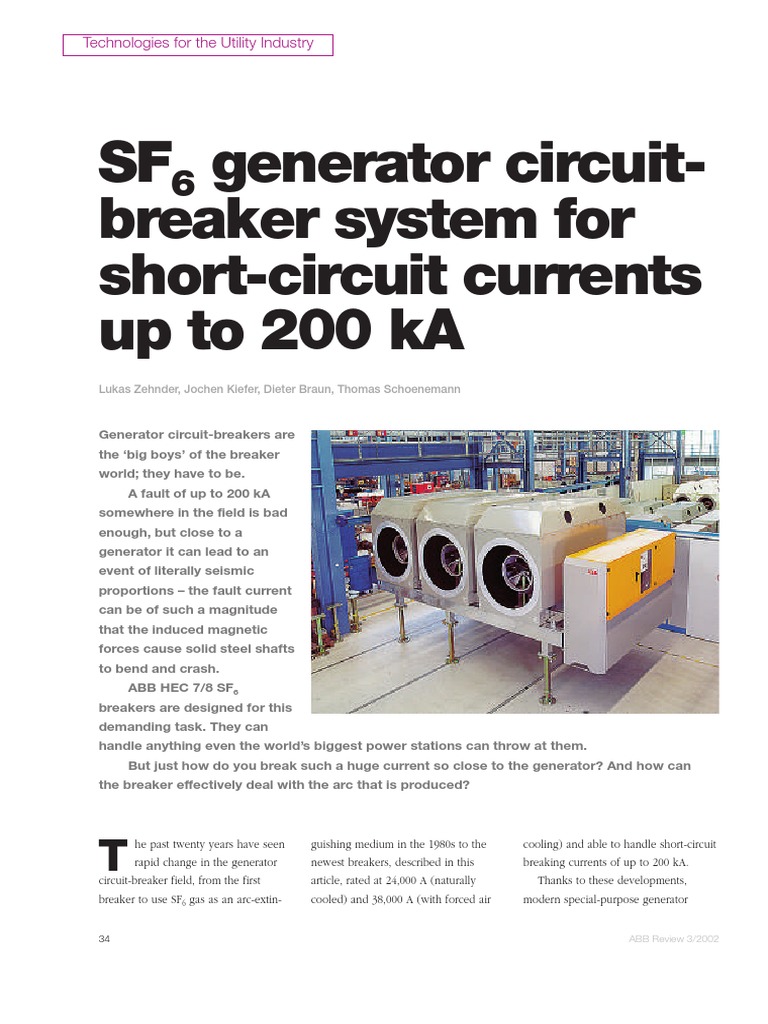 SF6 Generator Circuit Breaker | PDF