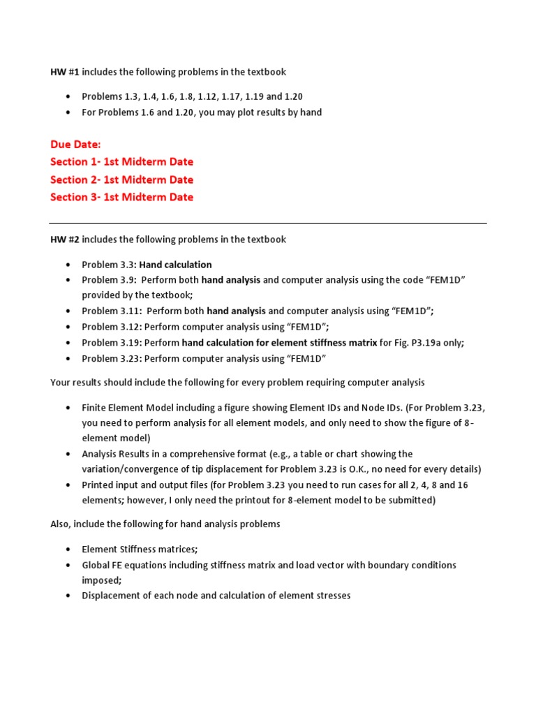 Due Date: Section 1-1st Midterm Date Section 2 - 1st Midterm Date ...