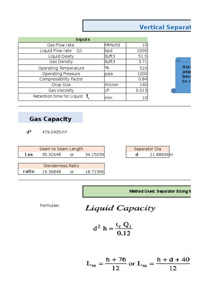 Vertical Separator Sizing | PDF