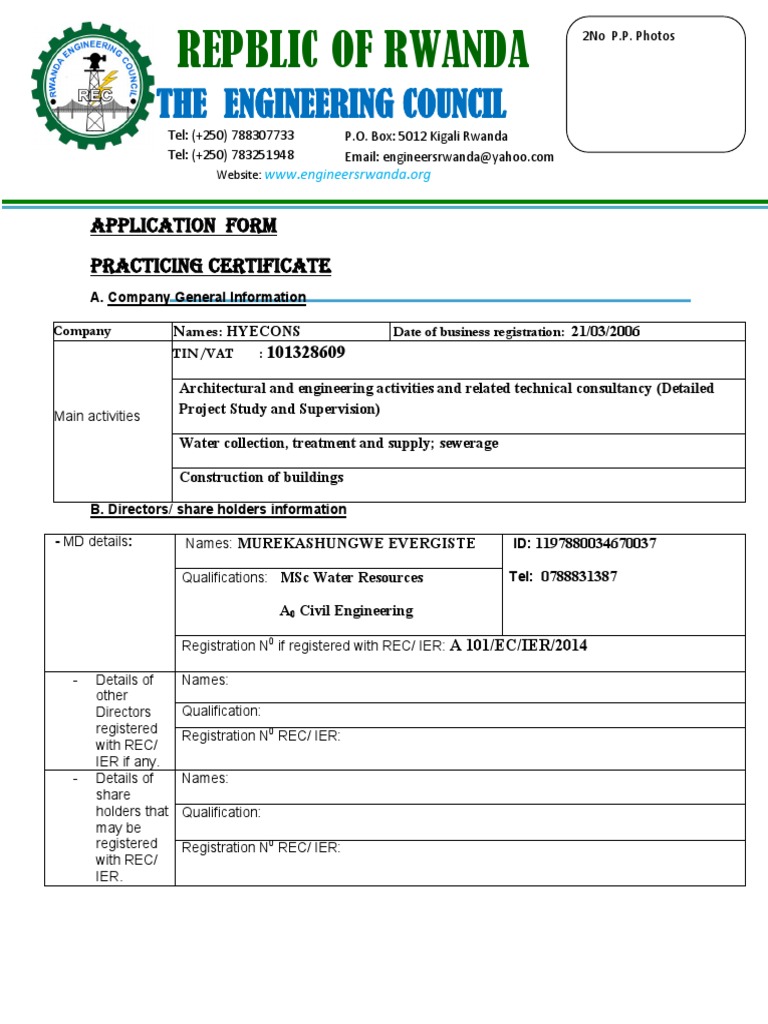 Firm Application Form1 | PDF | Engineer | Engineering