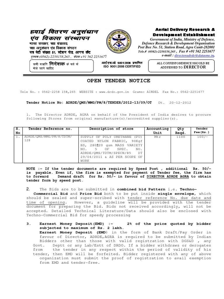 Open Tender Notice: ffff u u u u n n n n ”””” kkkk d d d d