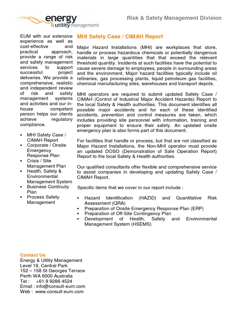 Risk & Safety Management Services | PDF