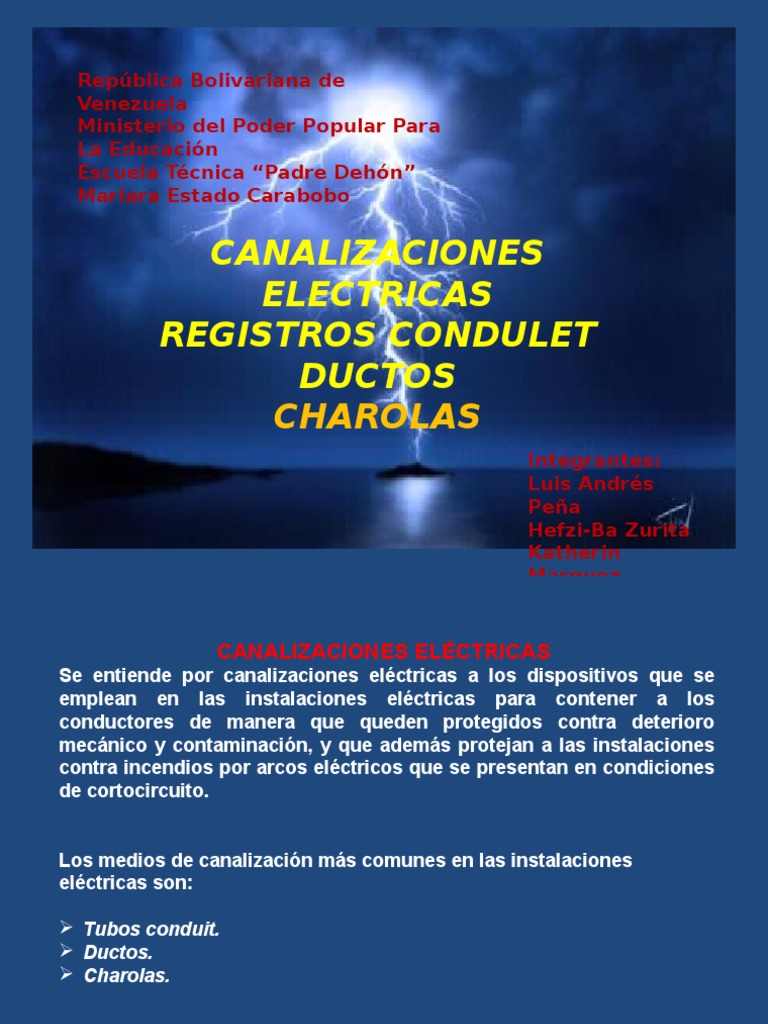 Presentación de Canalizaciones Electricas | PDF | Tubería (transporte de fluidos) | Rieles
