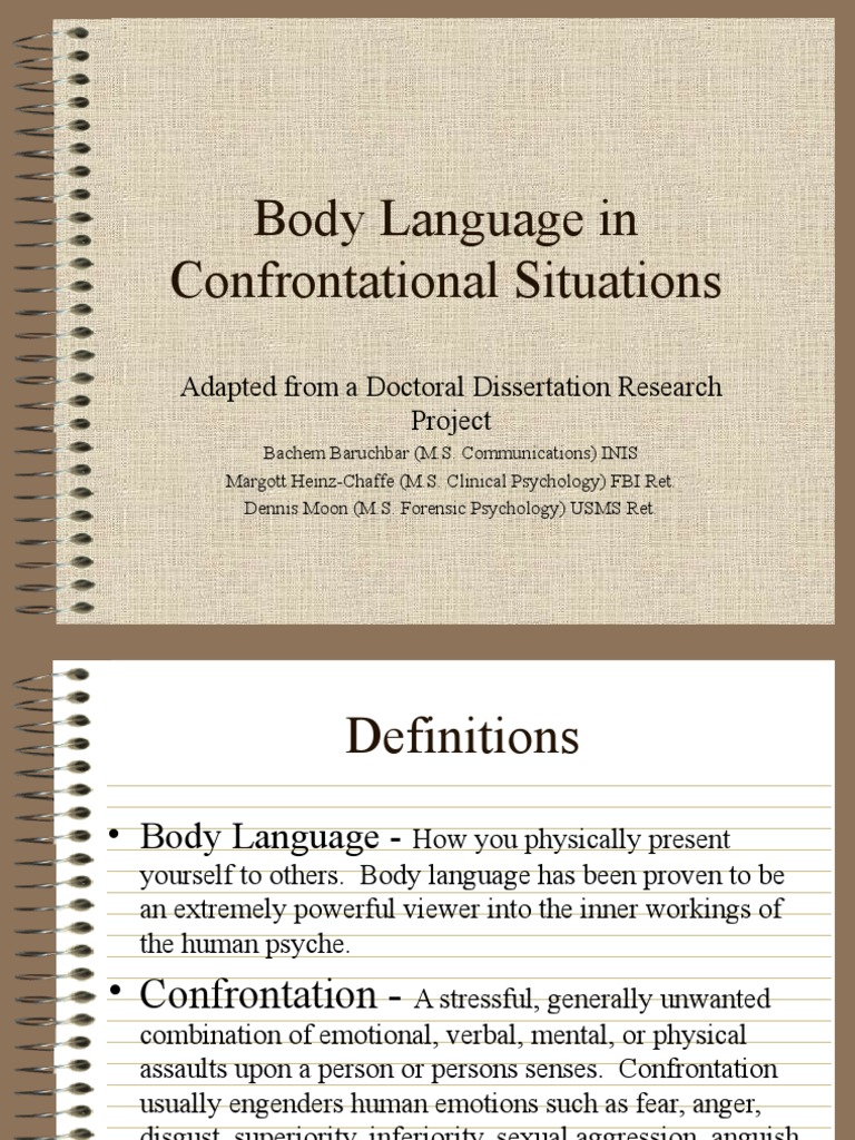 Body Language in Confrontational Situations: Adapted From A Doctoral ...