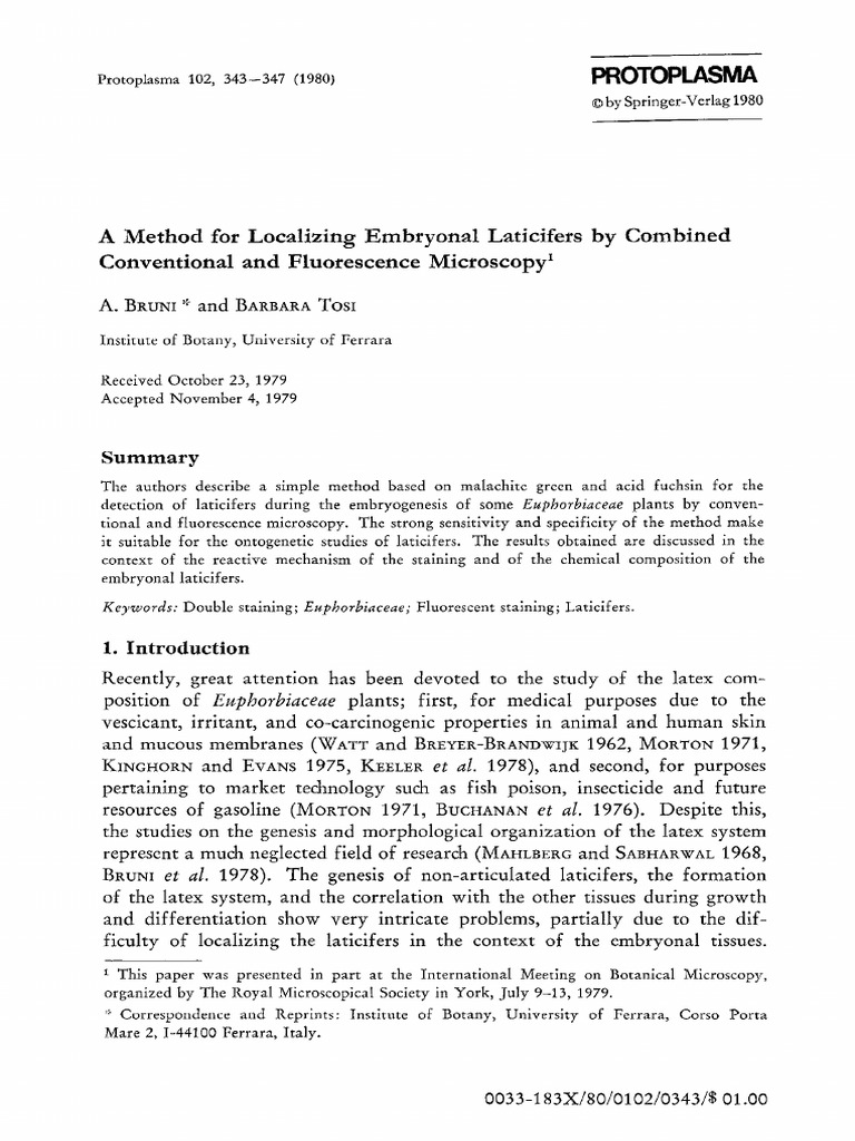 A Method For Localizing Embryonal Laticifers by Combined | PDF ...