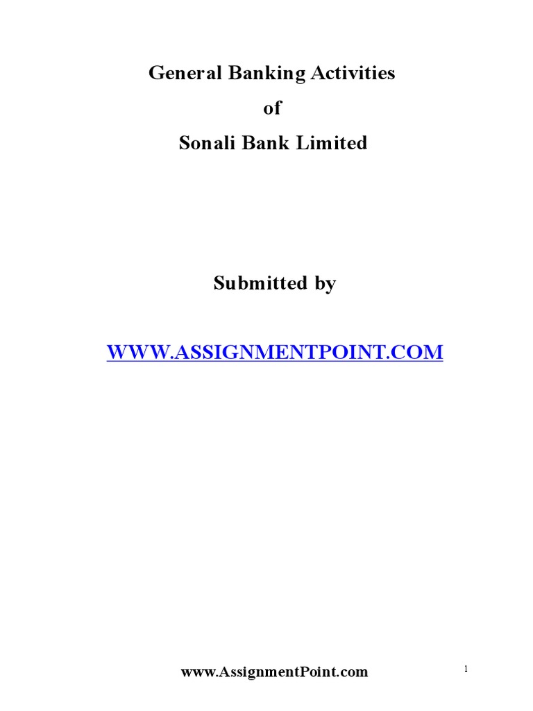 General Banking Activities of Sonali Bank LTD | PDF | Cheque | Deposit ...