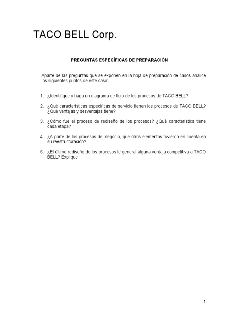 04 Taco Bell Corp | PDF | Recursos humanos | Calidad (comercial)