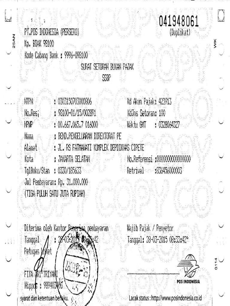 Contoh Bukti Setor Ssbp Pdf History