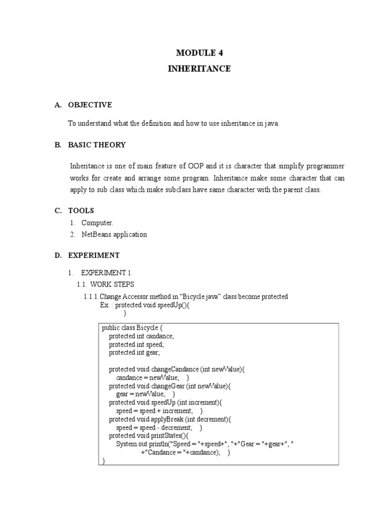 Modul 4 OOP | PDF | Class (Computer Programming) | Inheritance (Object Oriented Programming)