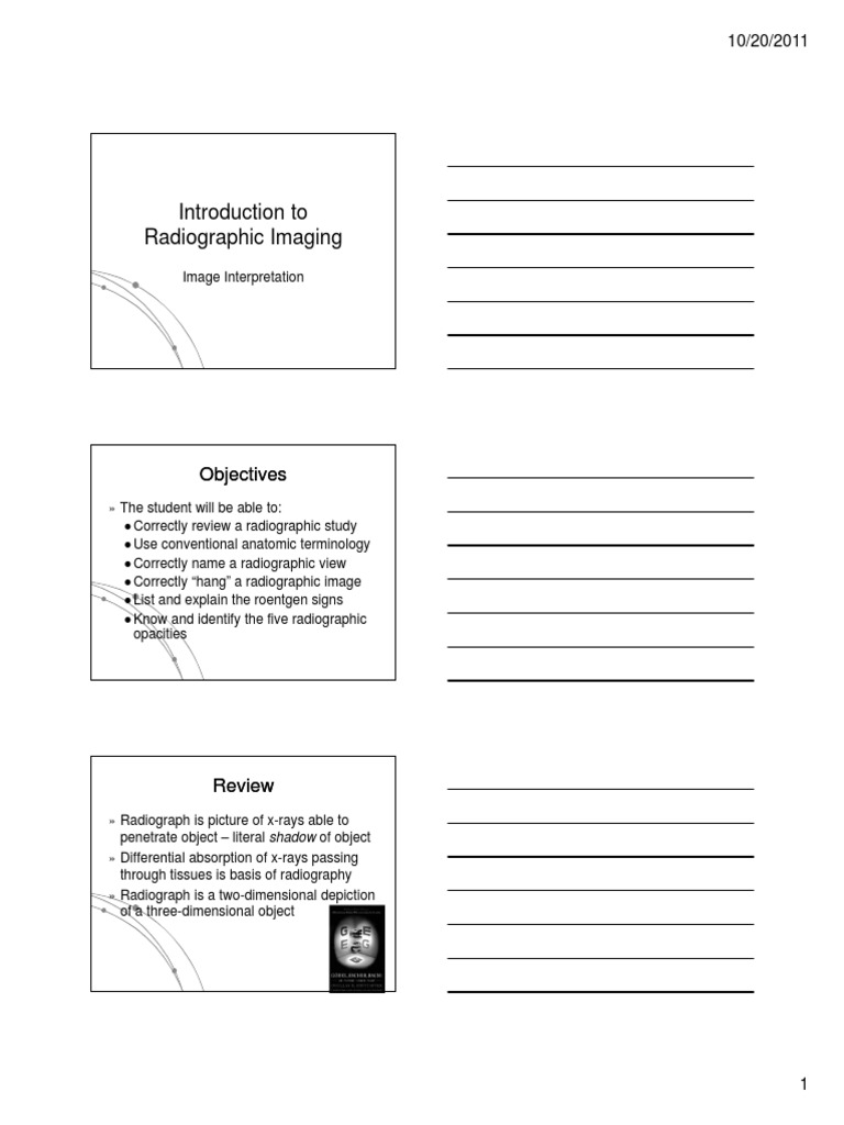 Introduction To Radiographic Imaging: Objectives Objectives | PDF ...
