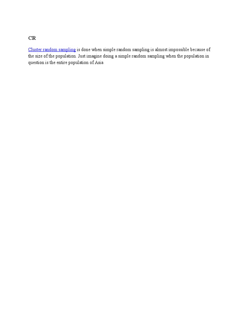 Cluster Random Sampling | PDF | Young Adult