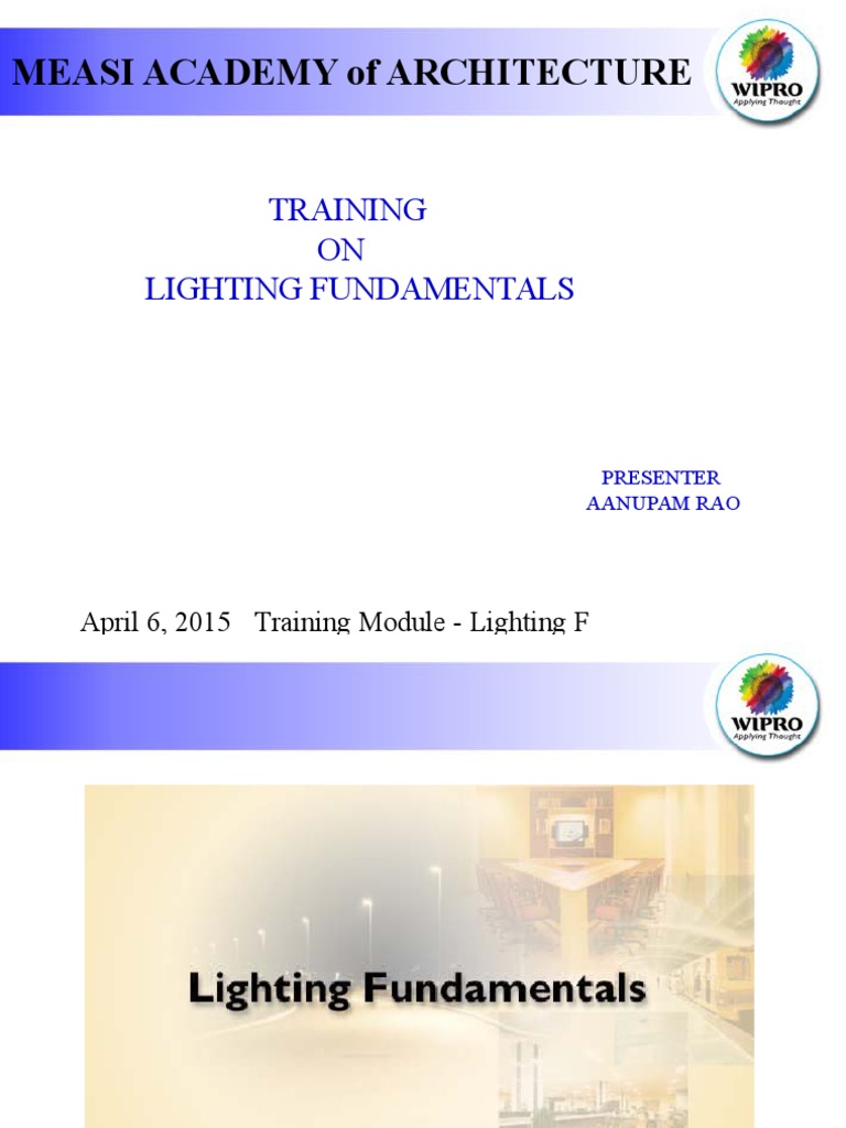 Training - Lighting Fundamentals | PDF | Electromagnetic Spectrum | Light